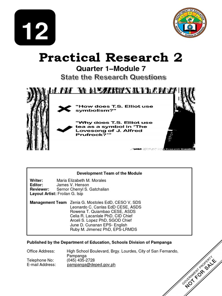 MODULE7 State The Research Questions | PDF | Question | Cognition