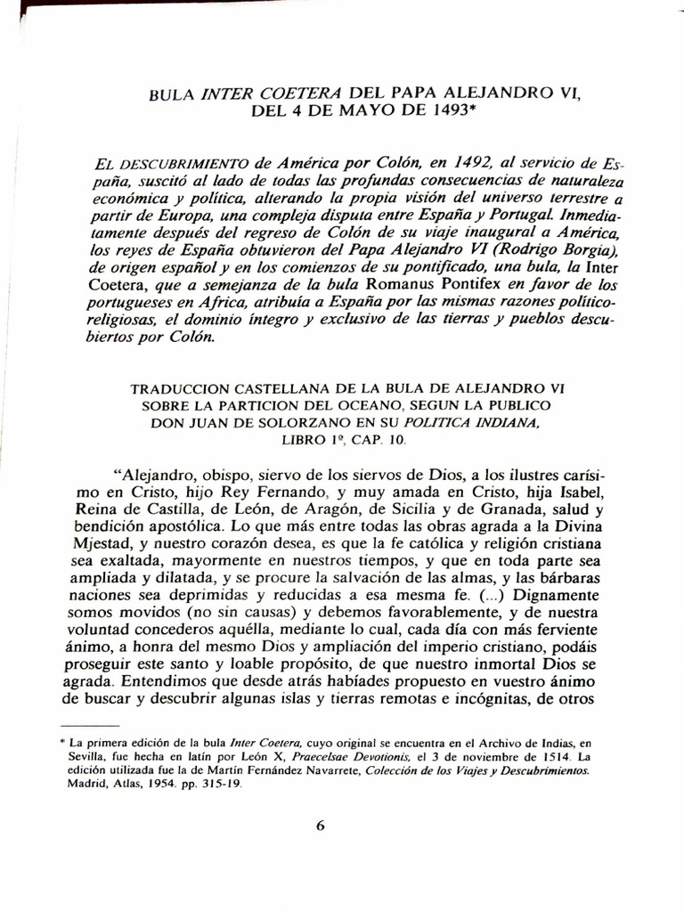 Bula Papal Alejandro VI | PDF | Iglesia Católica | España