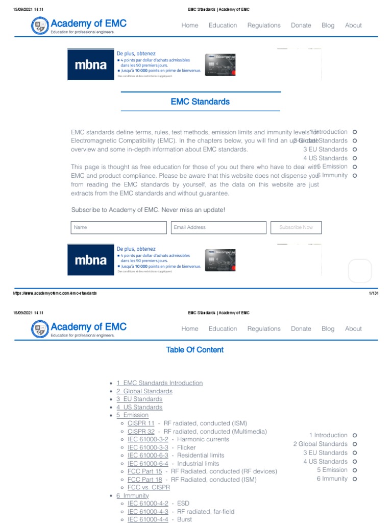 EMC Standards - Academy of EMC | PDF | Electromagnetic Compatibility ...