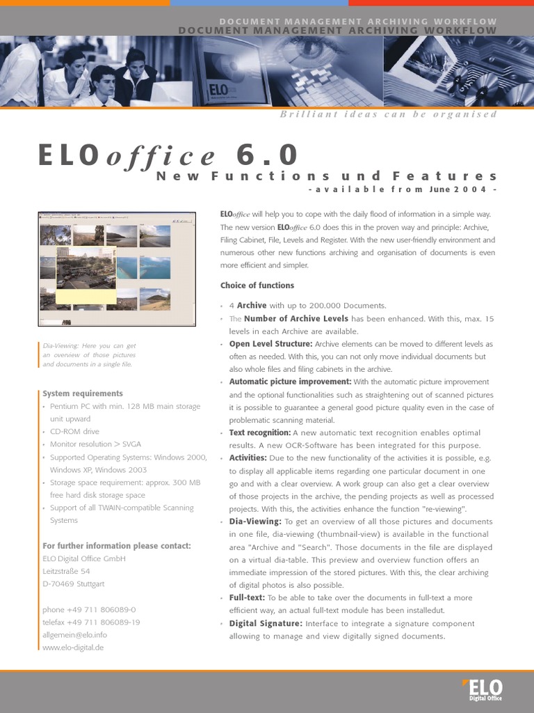 ELO Office 6 - Leaflet | PDF | Computer File | Computer Data Storage