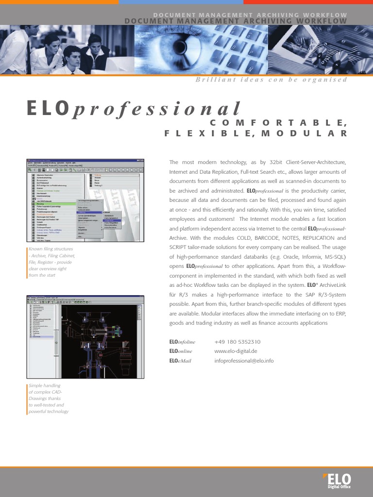 ELO Professional - Leaflet | PDF | Enterprise Resource Planning | Workflow