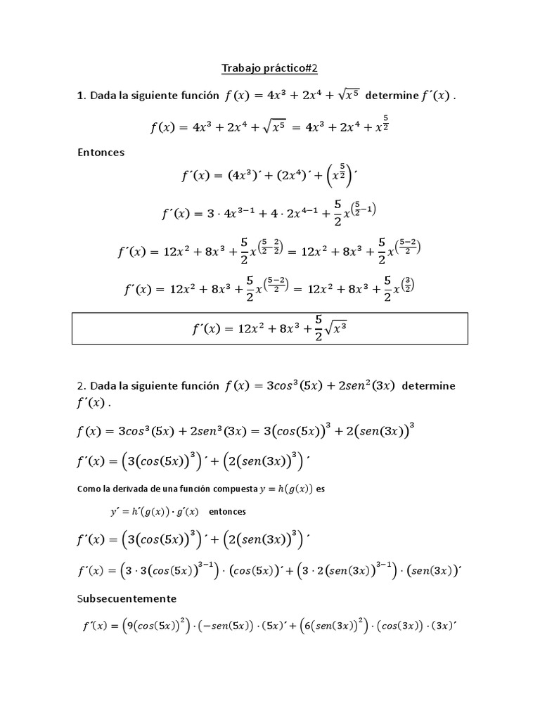 Derivo 2 | PDF | Análisis matemático | Matemáticas