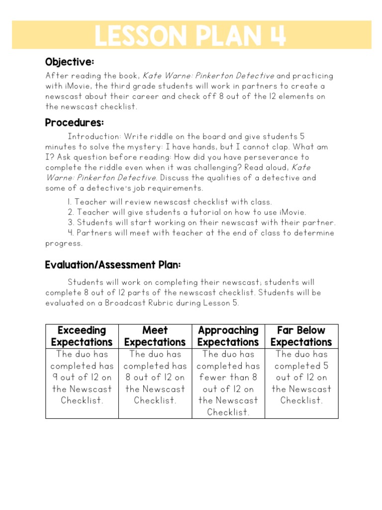 Lesson Plan 4: Kate Warne: Pinkerton Detective | PDF | Lesson Plan ...