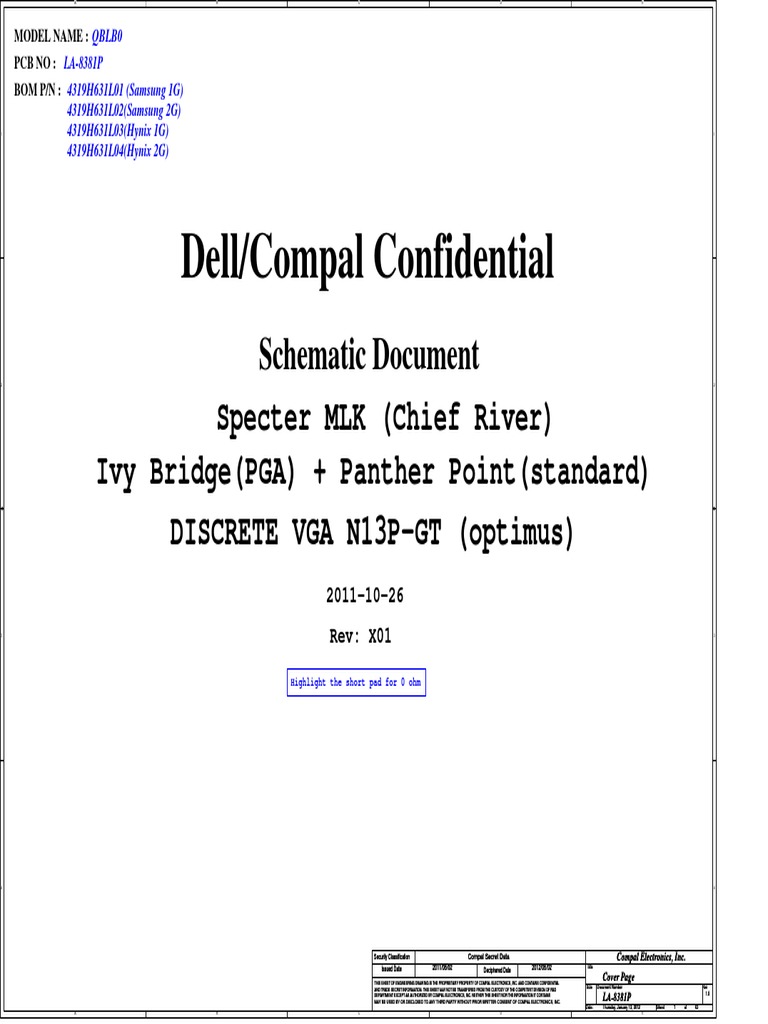 Compal La-8381p Rx01 Schematics | PDF | Computer Hardware | Computer ...