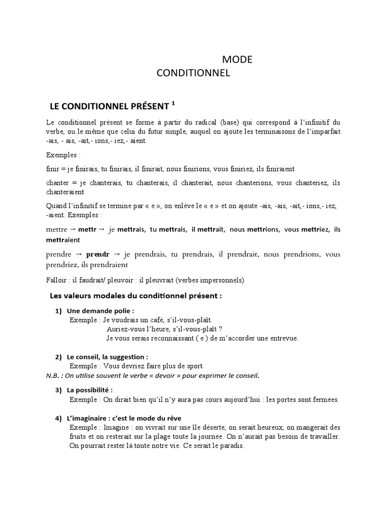 Systèmes hypothétiques et conditionnels | PDF | Verbe | Grammaire