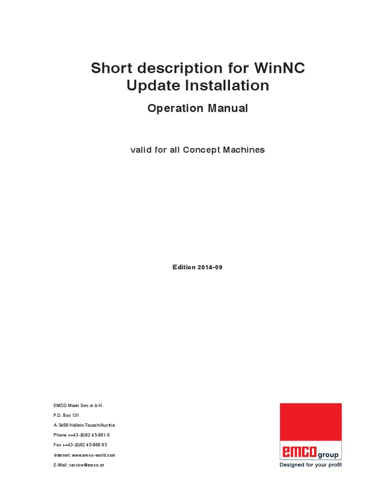 Short Description For Winnc Update Installation: Operation Manual | PDF ...