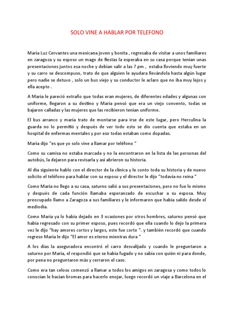 Solo vine a llamar por teléfono | PDF