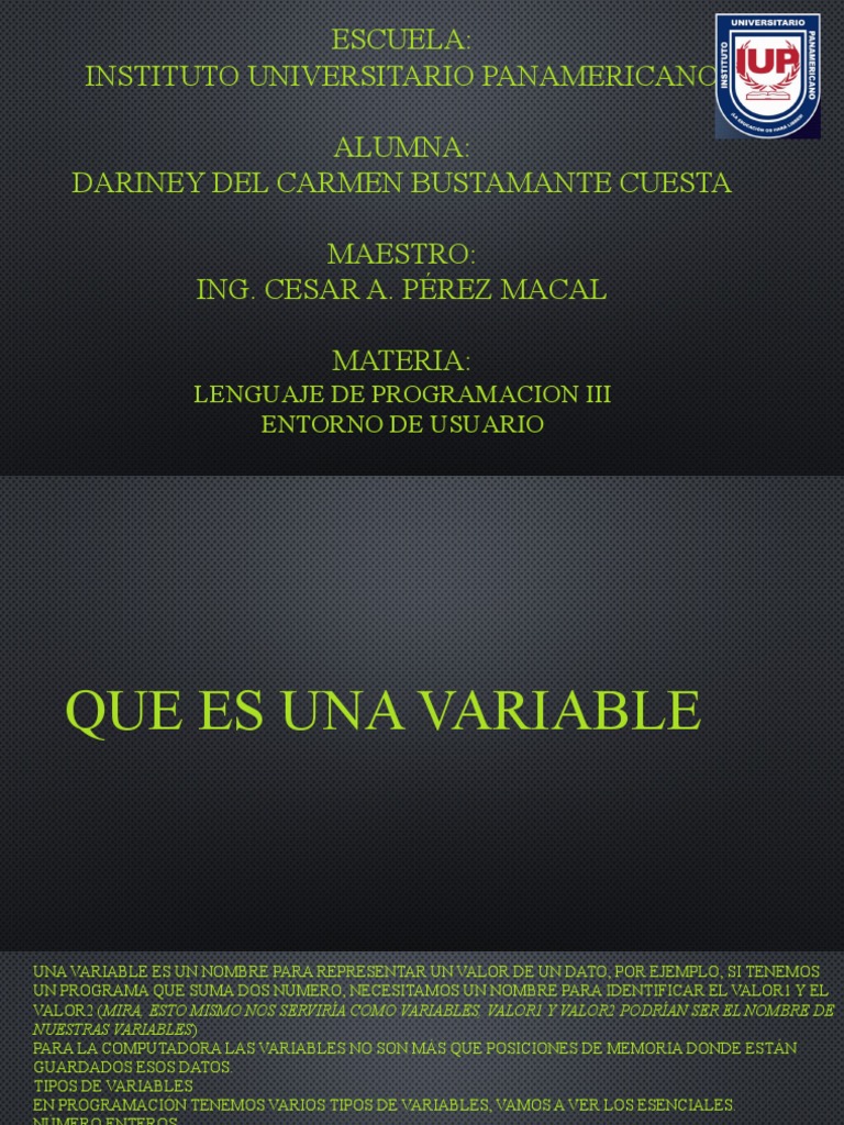 LENGUAJE de Programacion III | PDF | Variable (informática) | Lenguaje ...