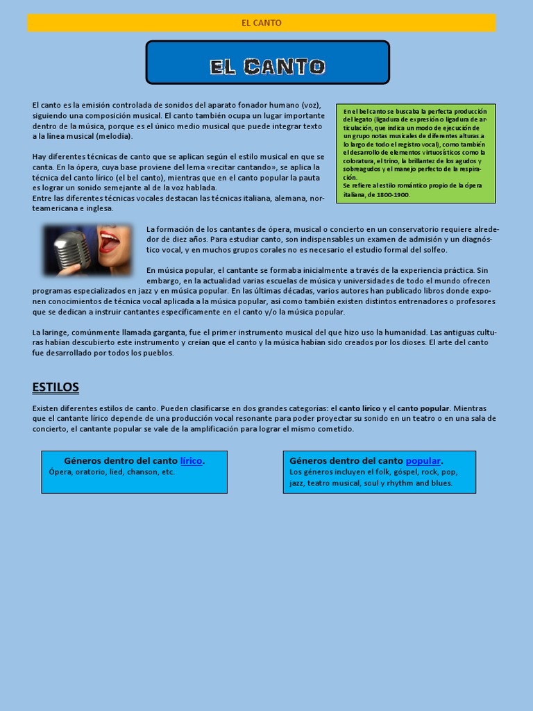 El Canto | PDF | Canto | Otorrinolaringología