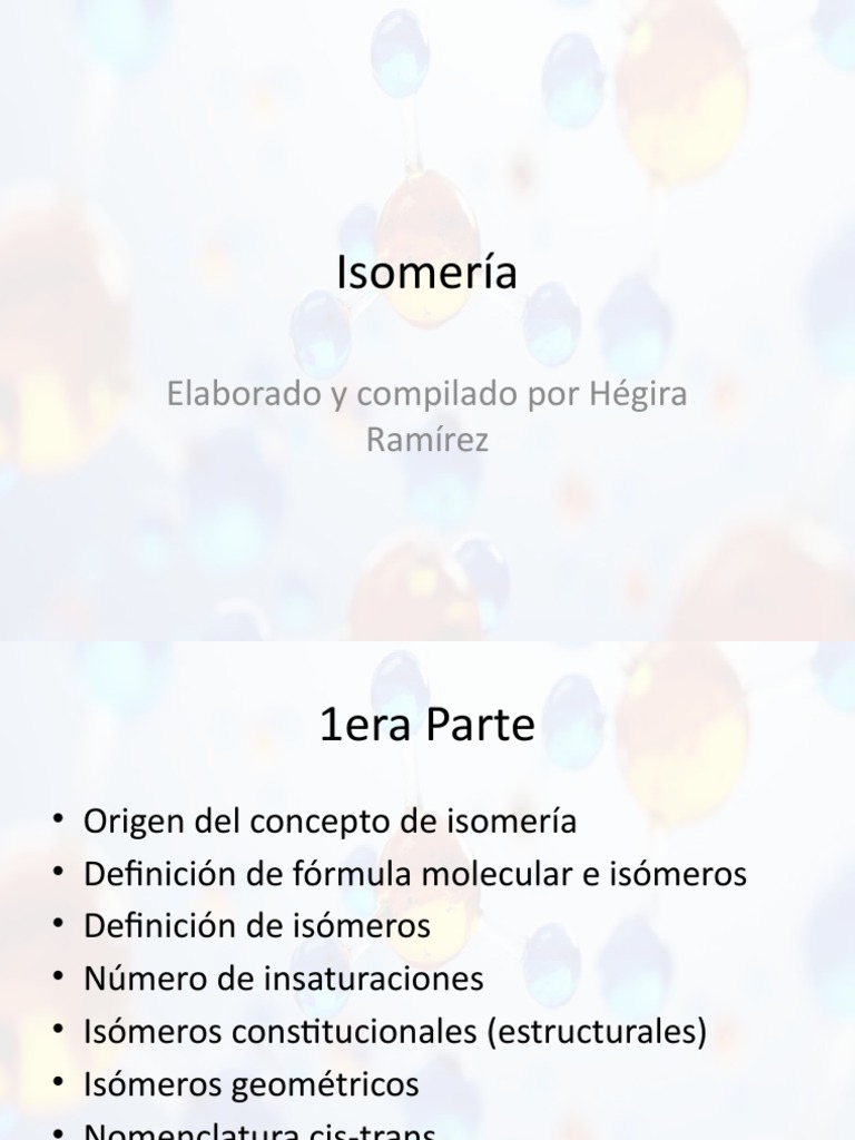 Isómeros. Estructurales y Estereoisómeros | PDF | Isómero | Chiralidad ...