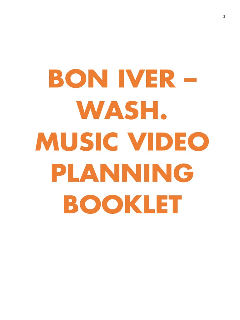 Music Video Planning Booklet | PDF