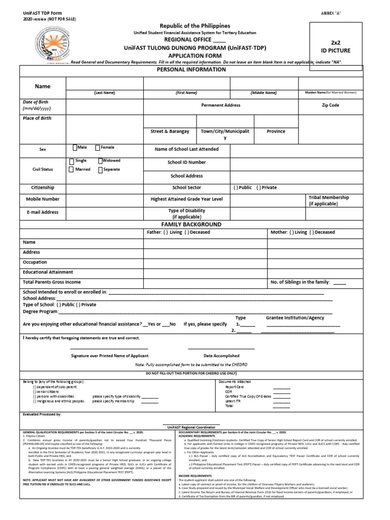 UniFAST Tulong Dunong Program Application | PDF | Government