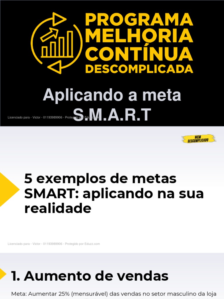 Cinco Exemplos Da Meta Smart Aplicada | PDF | Tempo | Marketing