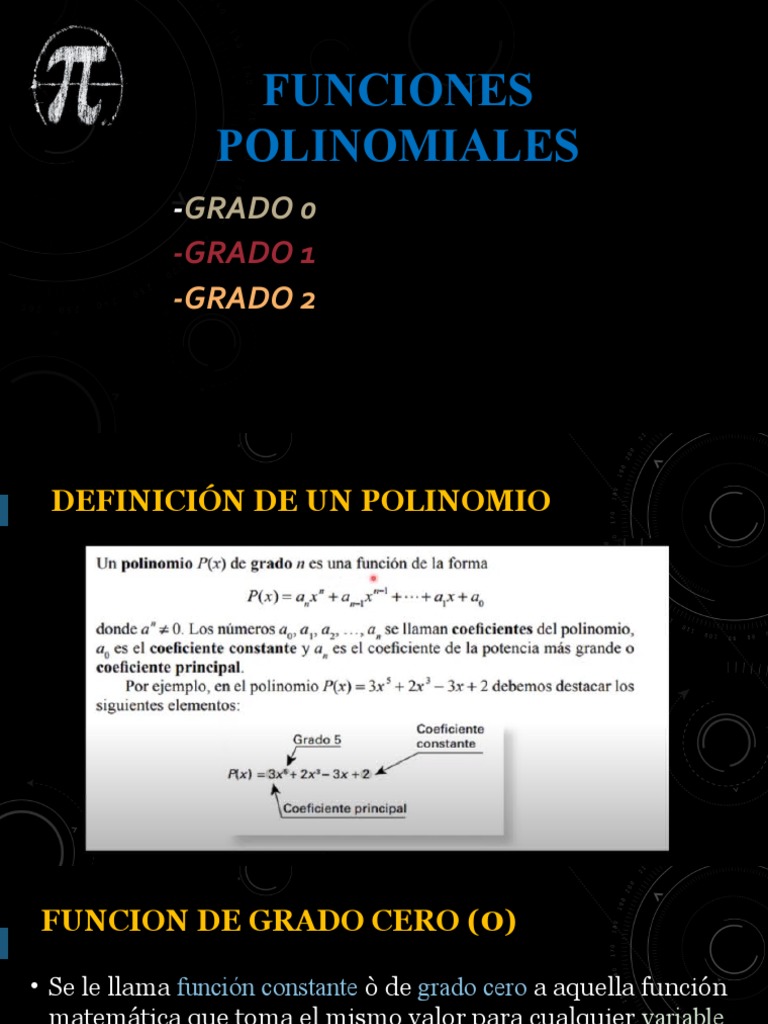 Funciones Polinomiales | PDF | Función (Matemáticas) | Polinomio