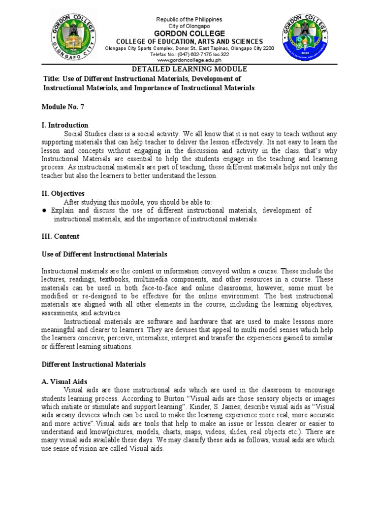 Social Studies - Module 7 - Finals | PDF | Learning | Teachers