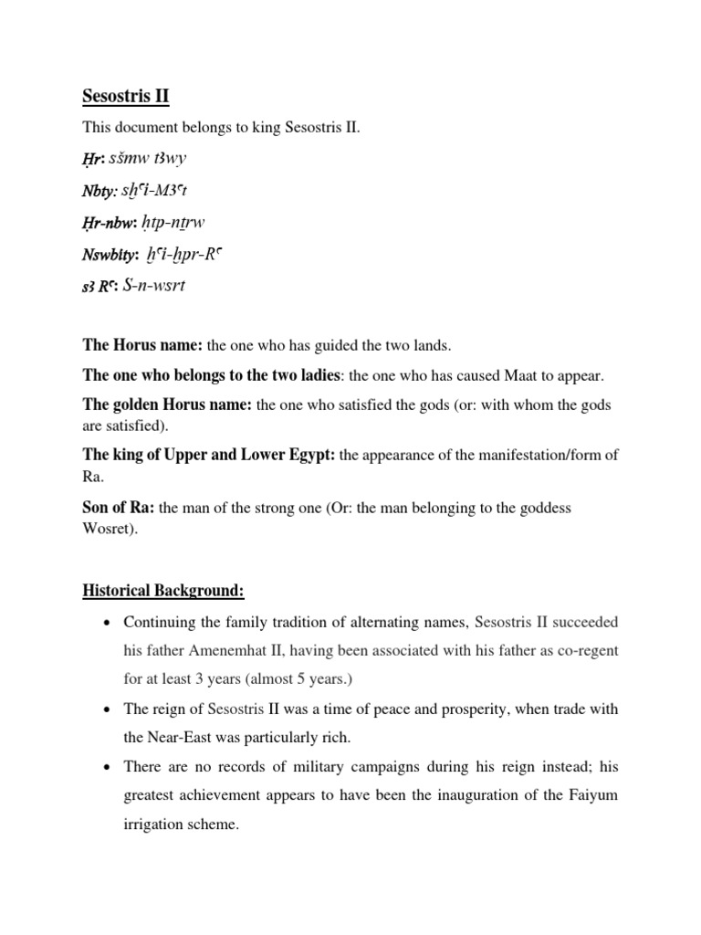 Cartouches of Sesostris II and Ahmose | PDF | Thebes | Ancient Egypt