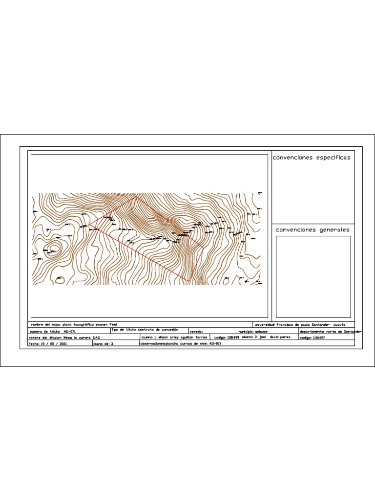 Curvas de Nivel Examen Final Oficial Dwg-Modelo - PDF 1234 | PDF