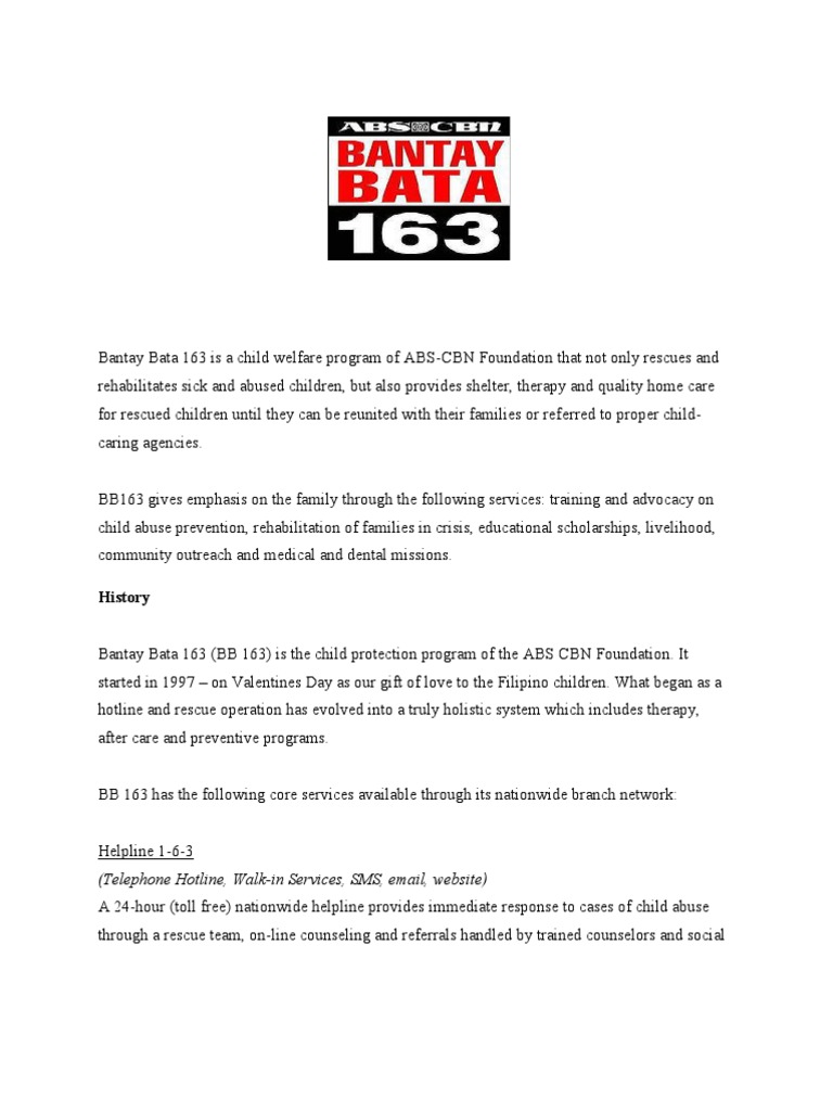 Bantay Bata 163 | PDF | Child Abuse | Nursing