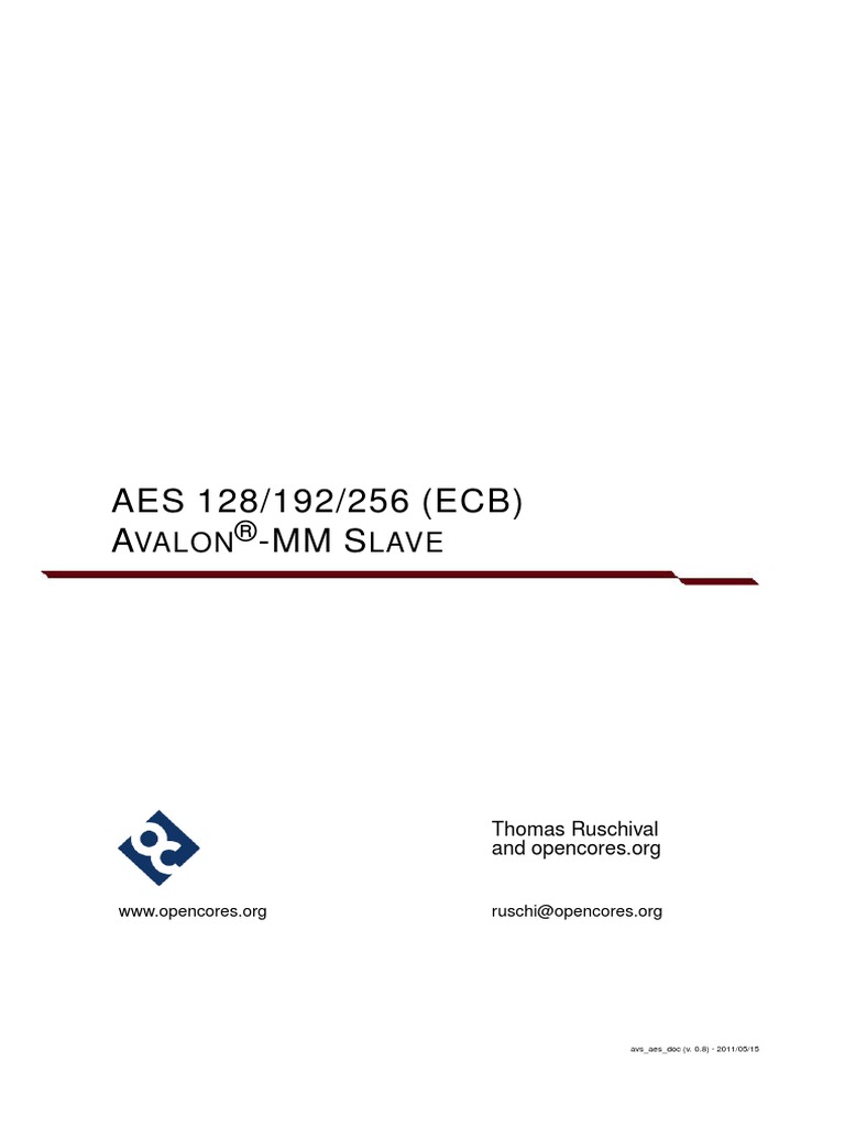 AES 128/192/256 (ECB) A - MM S: Valon Lave | PDF | Field Programmable Gate Array | Encryption