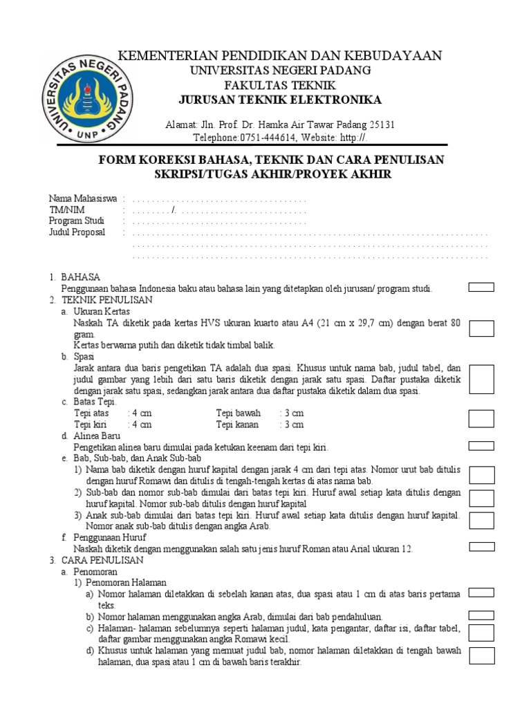 Form Koreksi Bahasa, Teknik Dan Cara Penulisan | PDF