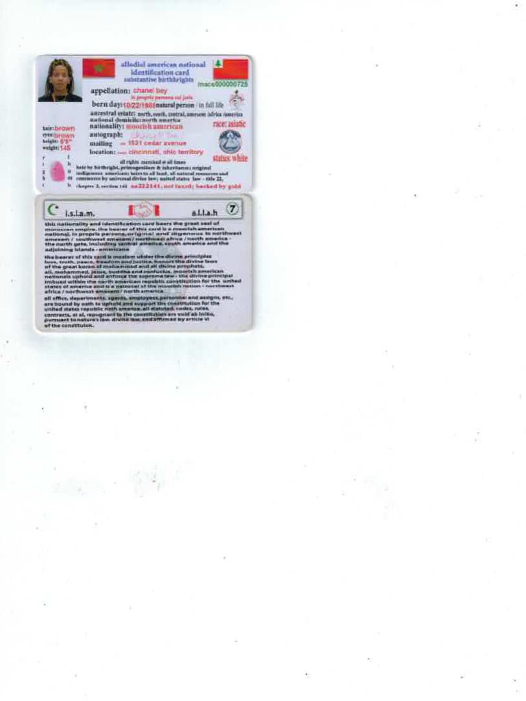 Allodial ID Card | PDF