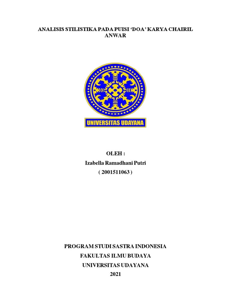Analisis Stilistika Puisi "Doa" Chairil Anwar | PDF