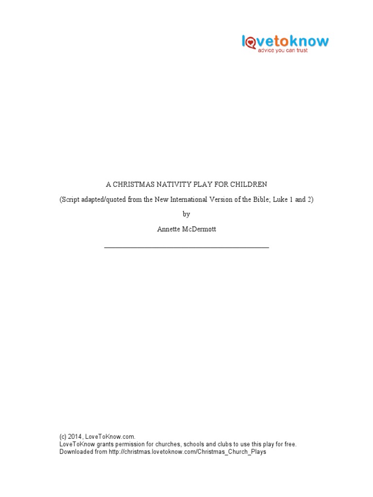 Children's Nativity Play Script | PDF | Biblical Magi | Mary, Mother Of ...