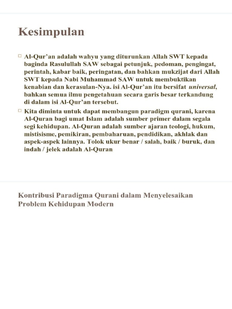 Paradigma Qurani Untuk Kehidupan Modern | PDF