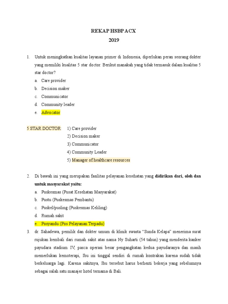 Rekap HSBP Acx 2019: Untuk Masyarakat Yaitu | PDF