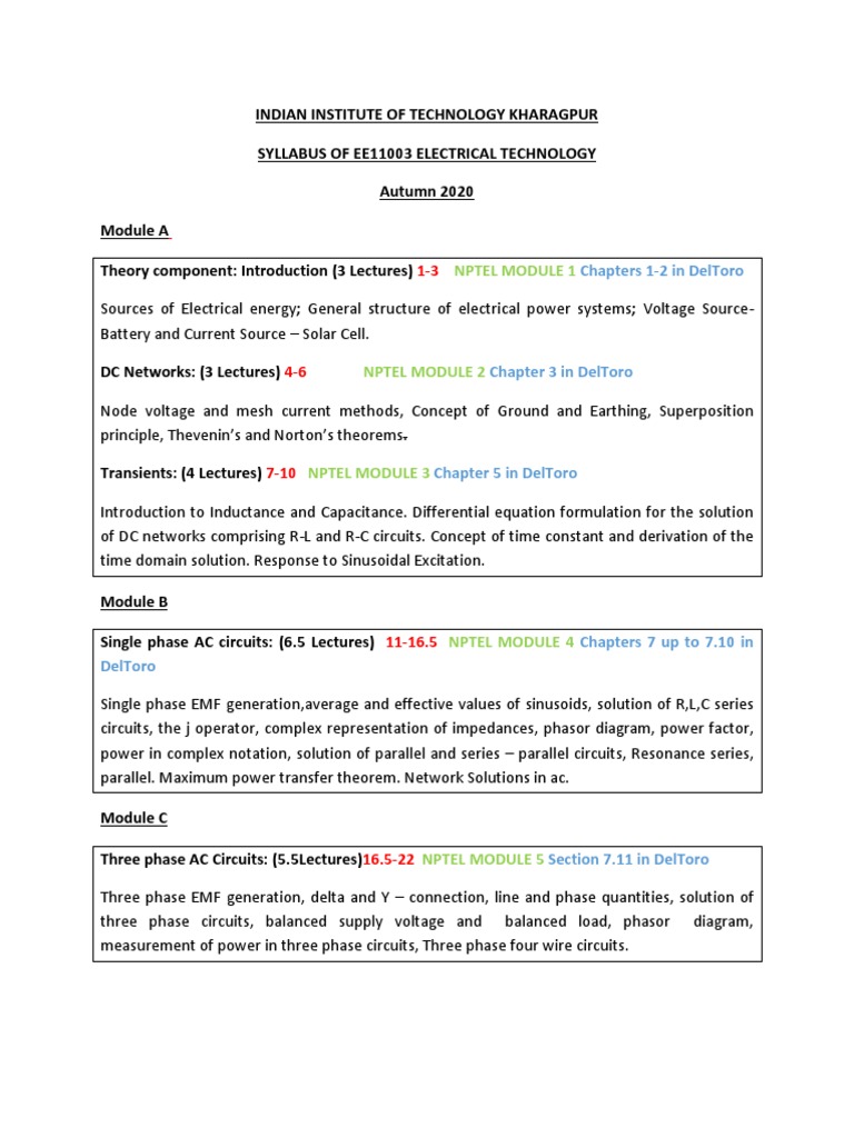 Chapters 1-2 in Deltoro: Nptel Module 1 | PDF | Electrical Network ...
