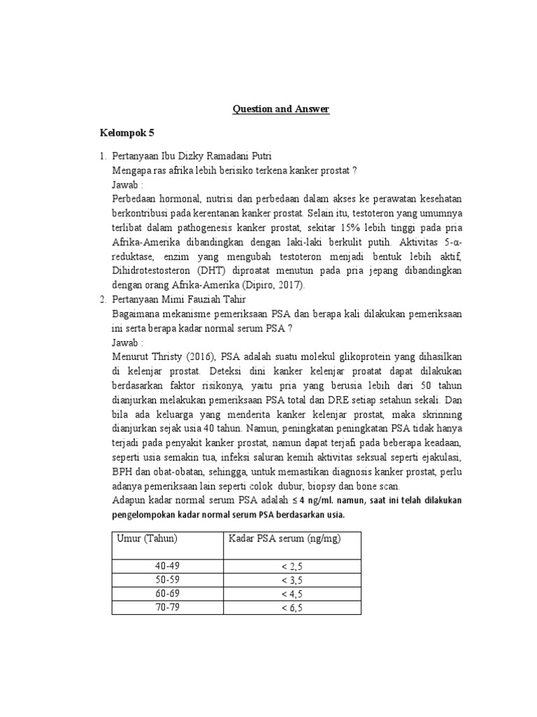 Question and Answer Prostate Cancer | PDF