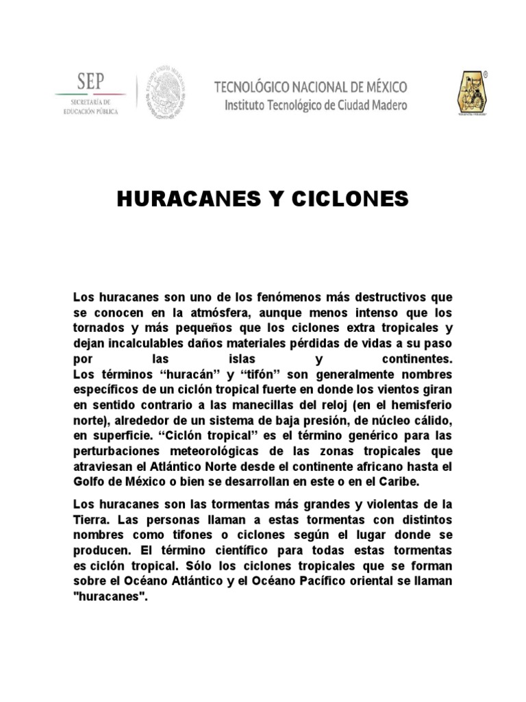 Huracanes | Descargar gratis PDF | Ciclones tropicales | Ojo (ciclón)