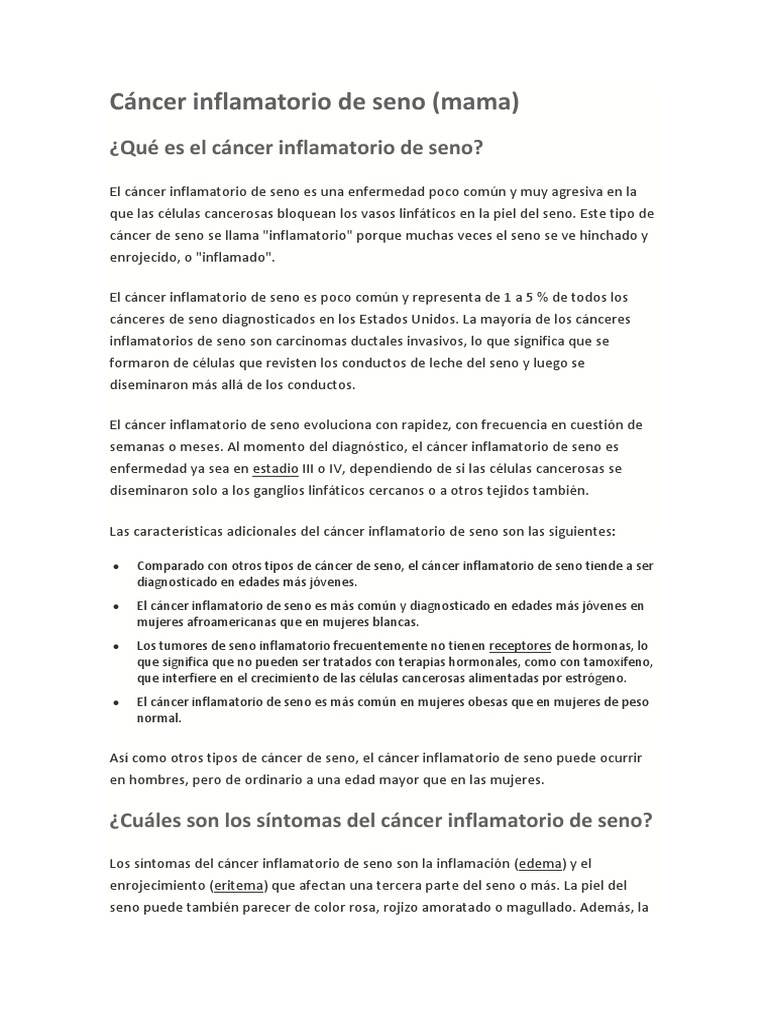 Cancer Inflamatorio de Mama | PDF | Pecho | Cáncer