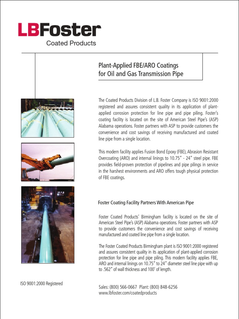Coated Products: Plant-Applied FBE/ARO Coatings For Oil and Gas ...