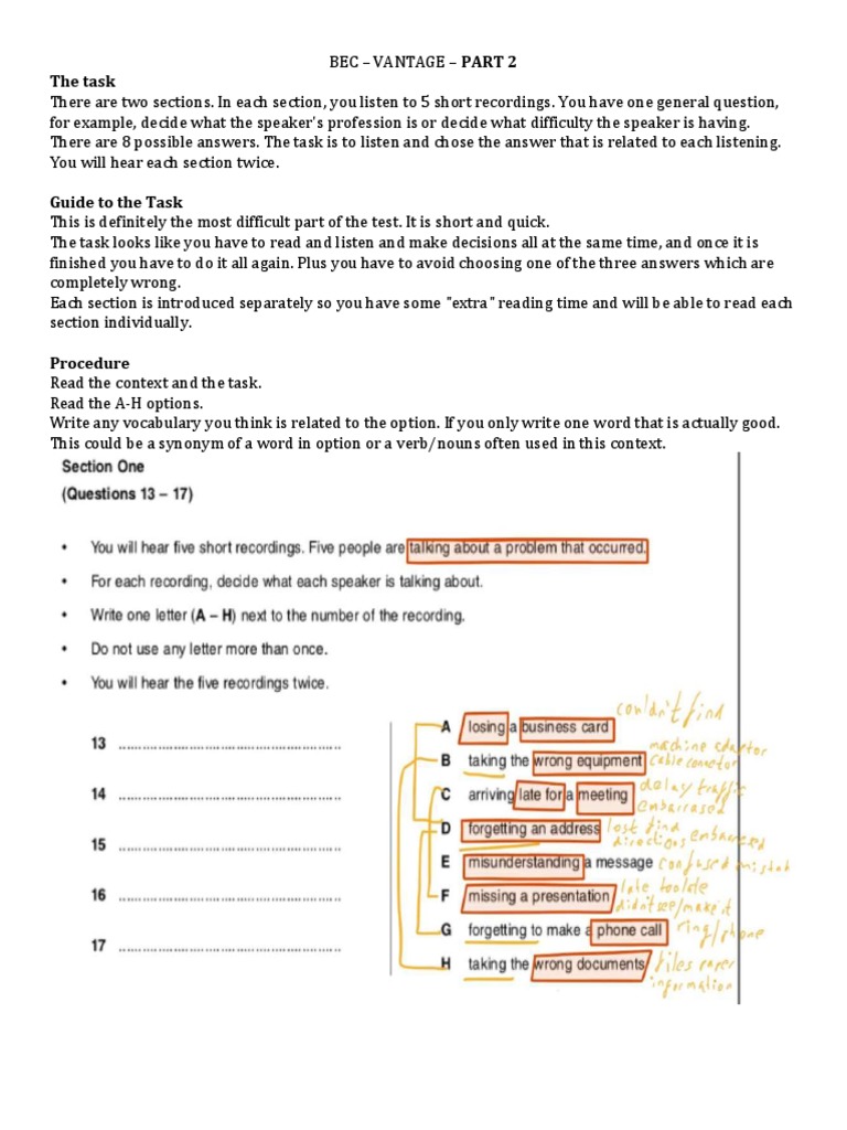 Bec Vantage - Part 2 | PDF | Language Arts & Discipline