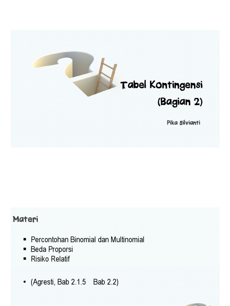 Tabel Kontingensi 2x2 (Bagian 2) | PDF
