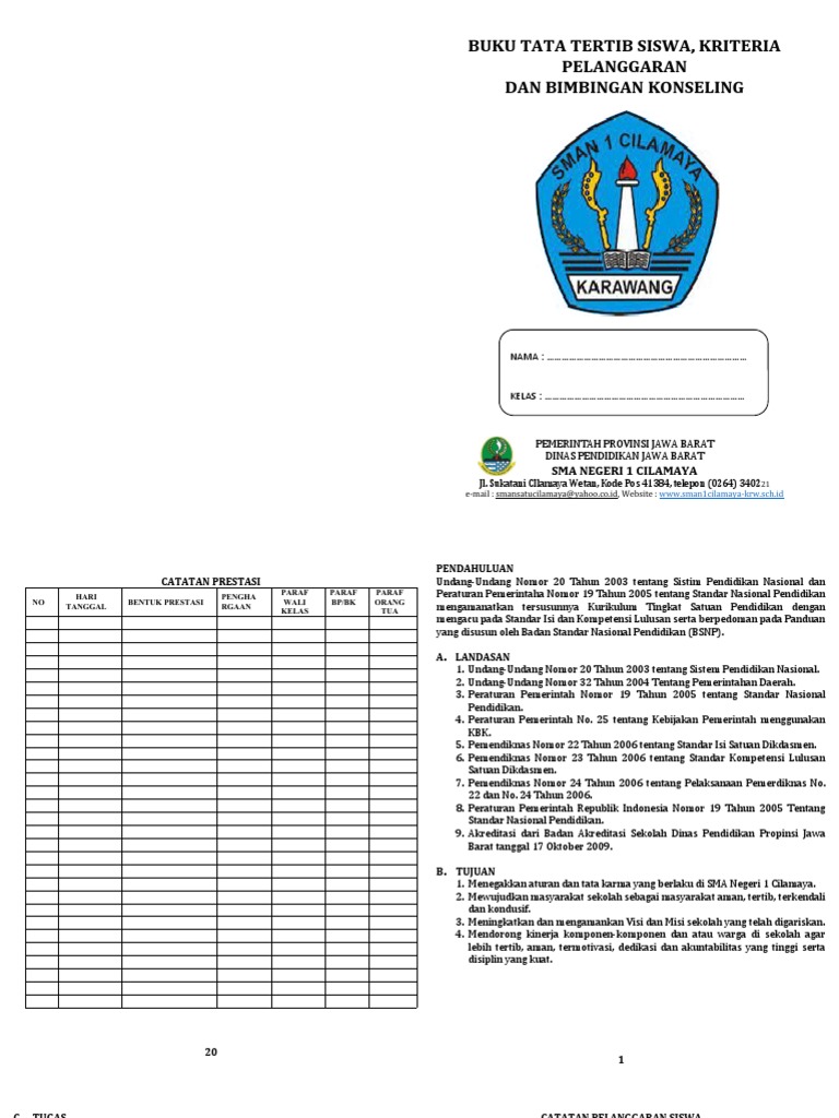 Tatib Siswa Sman 1 Cilamaya | PDF