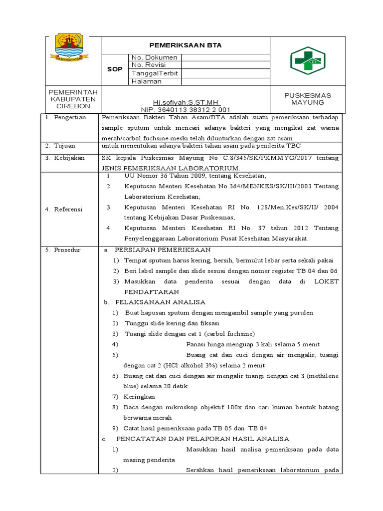 Pemeriksaan Bta | PDF