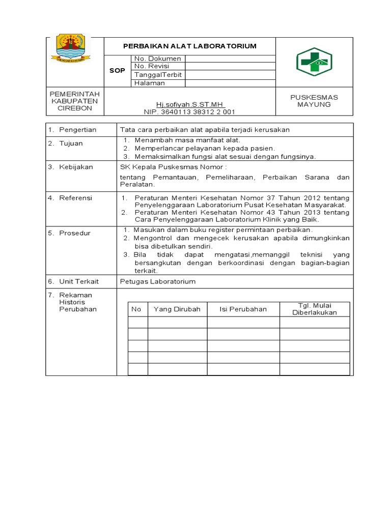 Perbaikan Alat Laboratorium | PDF