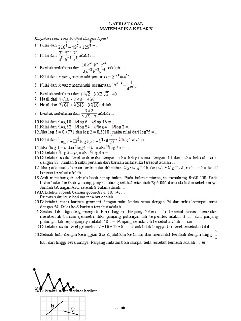 X - Latihan PAS MTK | PDF