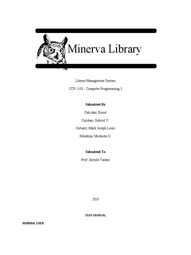 Minerva Library: Library Management System CCP 1103 - Computer ...