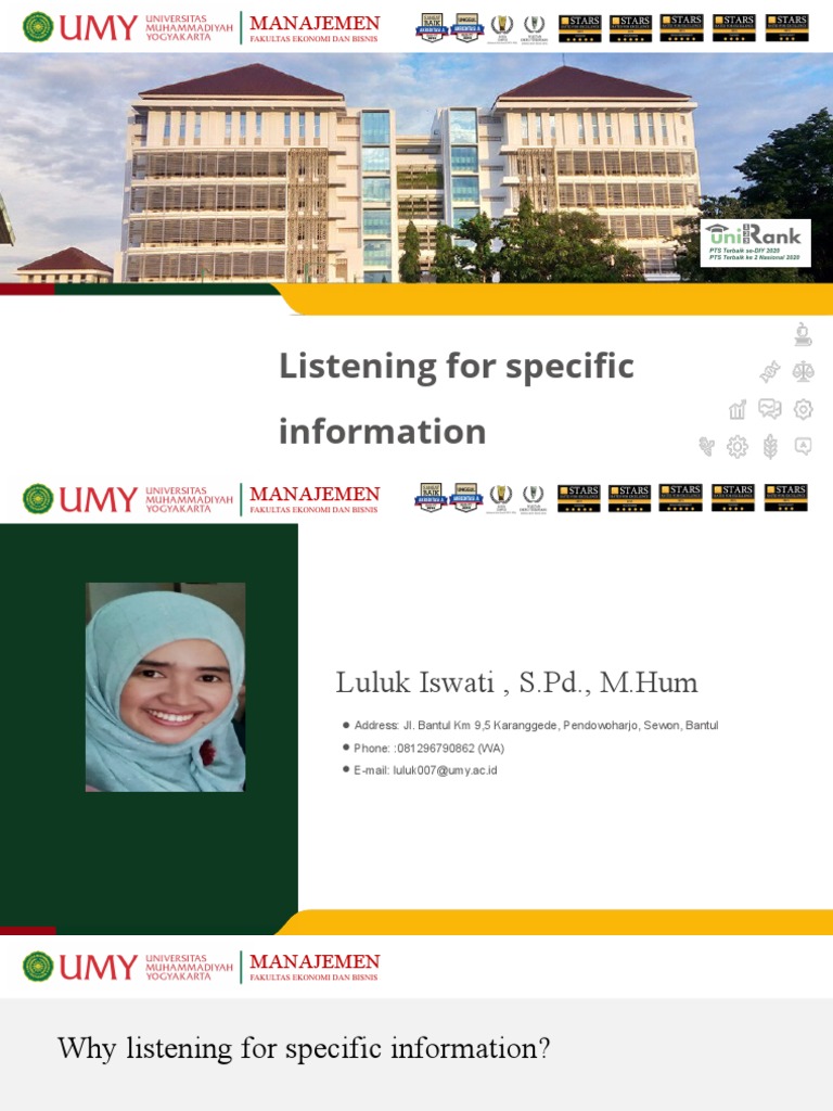 Listening for Specific Information Guide | PDF