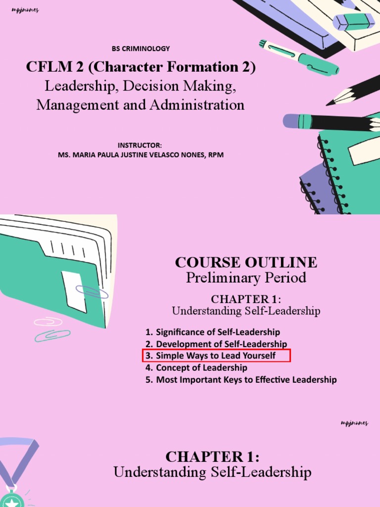 CFLM - Chapter 1 - Lesson 3 Ways To Lead Yourself | PDF | Leadership | Communication