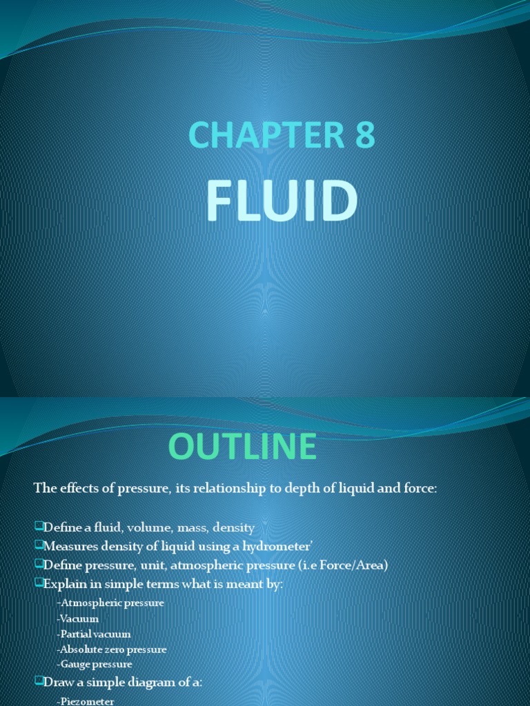 CHAPTER 8-Fluid | PDF | Volume | Density