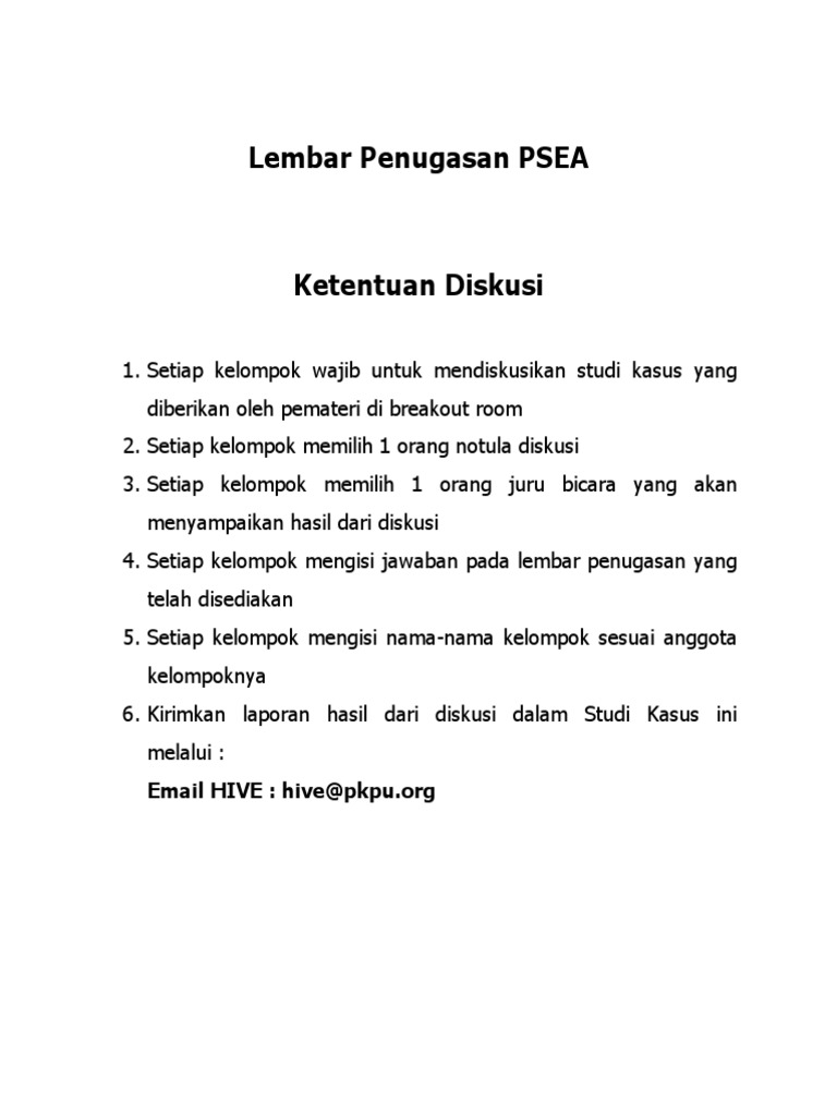 Lembar Penugasan PSEA | PDF