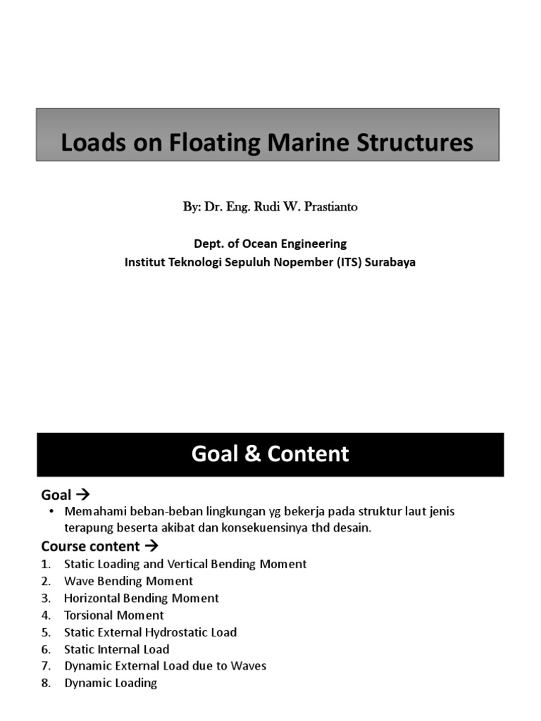 03 Loads On Floating Marine Structures - 2020 | PDF | Bending | Buoyancy