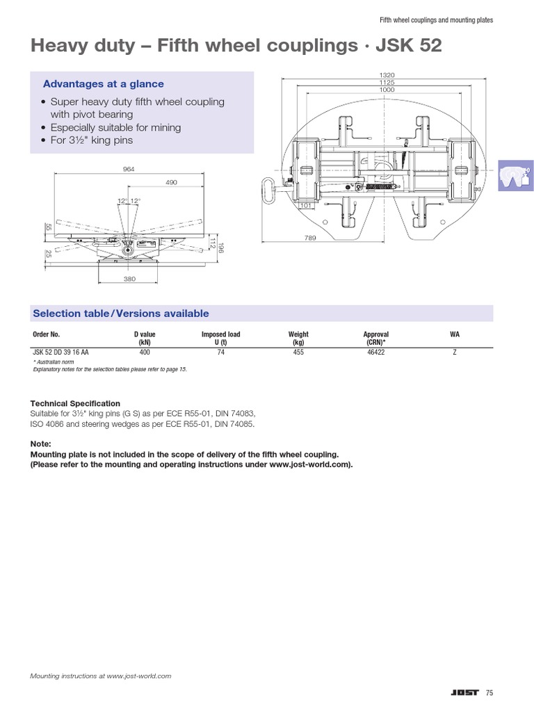 Heavy Duty - Fifth Wheel Couplings JSK 52 | Download Free PDF | Screw ...
