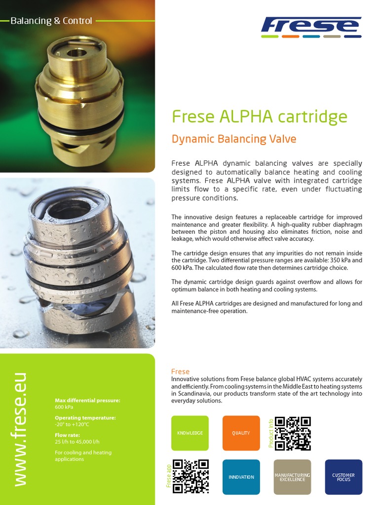 EN Infonote Frese ALPHA Cartridge | PDF | Valve | Flow Measurement