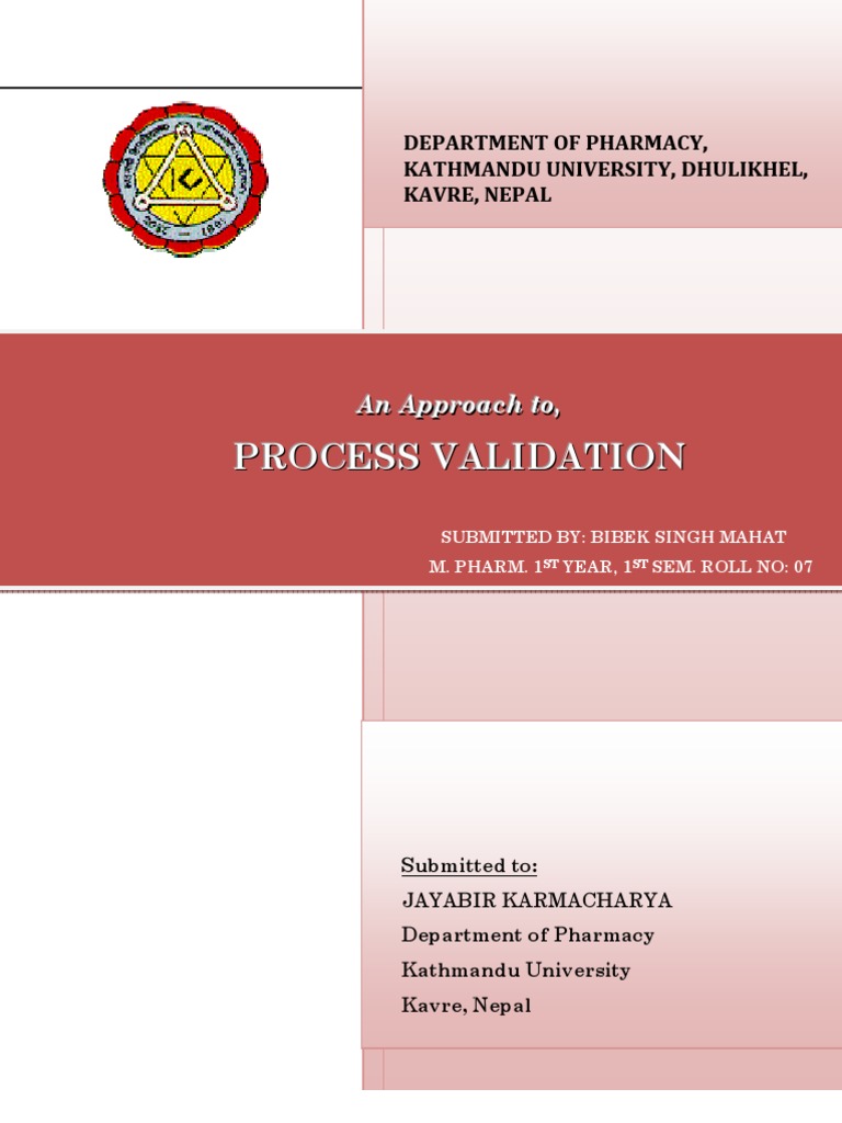 An Approach To Process Validation | PDF | Verification And Validation ...