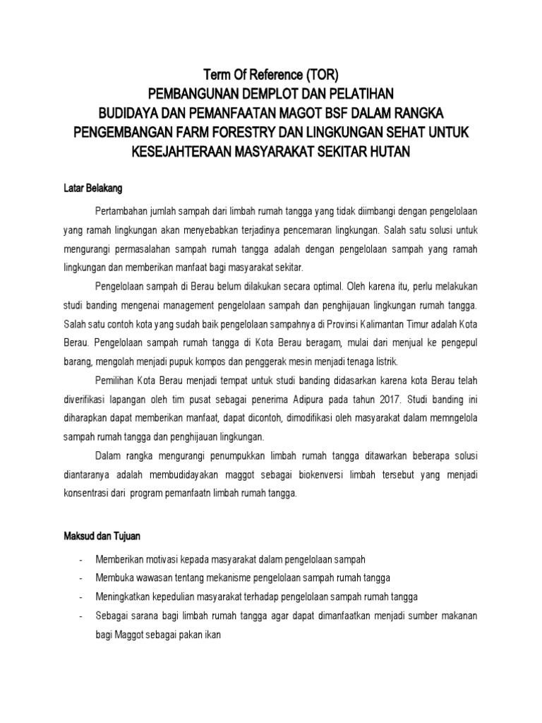 Term of Reference Magot | PDF